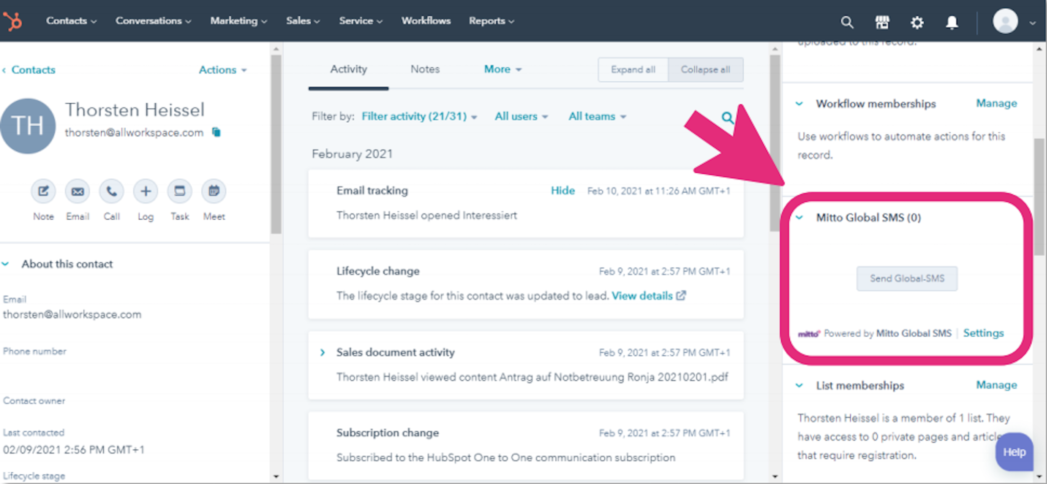 HubSpot Installation Guide - Mitto API Developer Hub